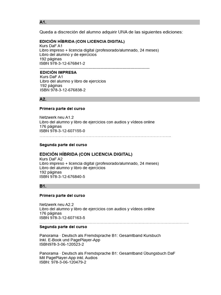 Libros Alemán 24-25 | PDF