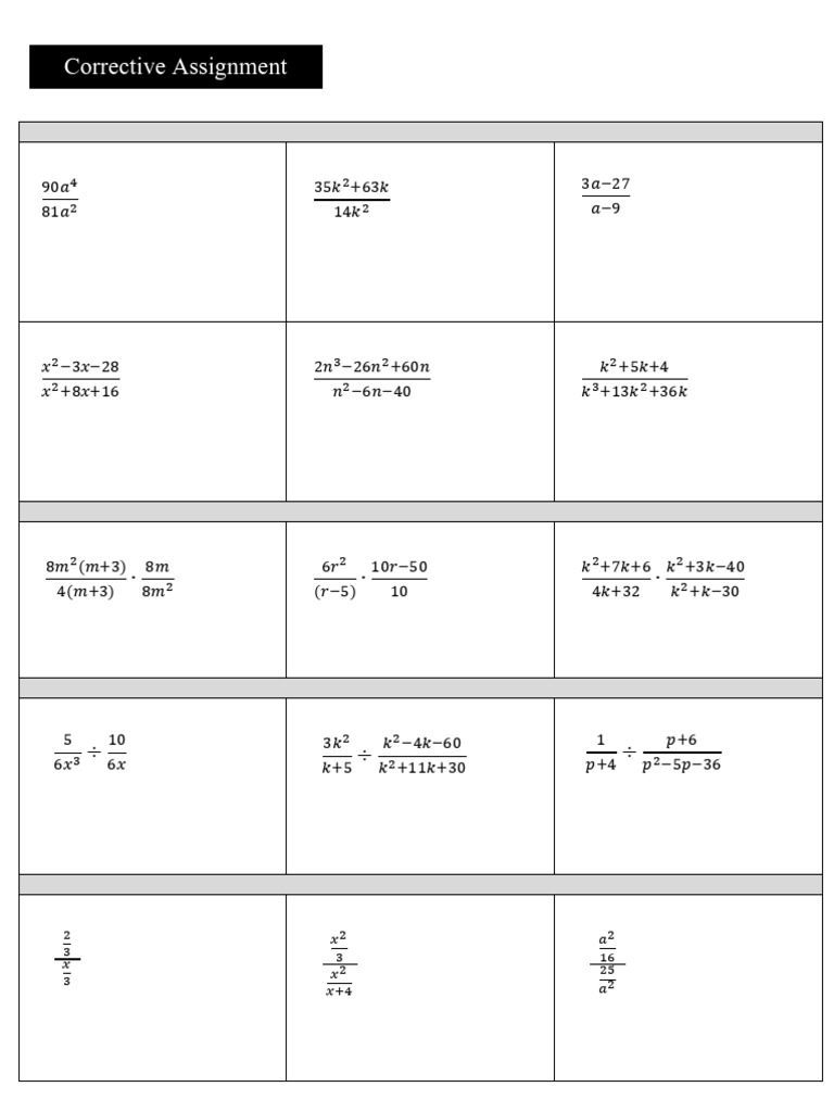 Multiply and Divide Rational Expressions | PDF | Mathematical Objects ...