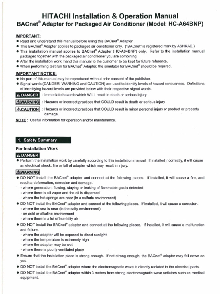 Hc-A64bnp Bacnet p5414431(q) | PDF
