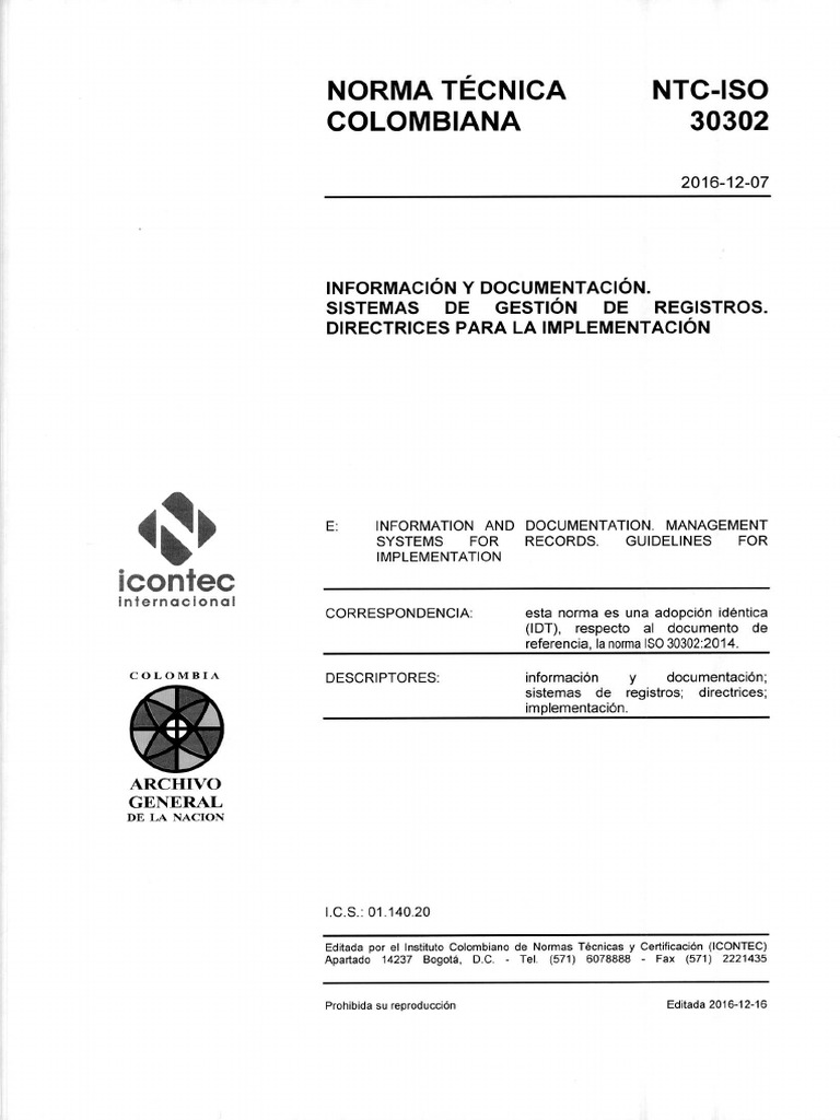 NTC-ISO 30302 - Implementacion - SGDE Directrices para La ...