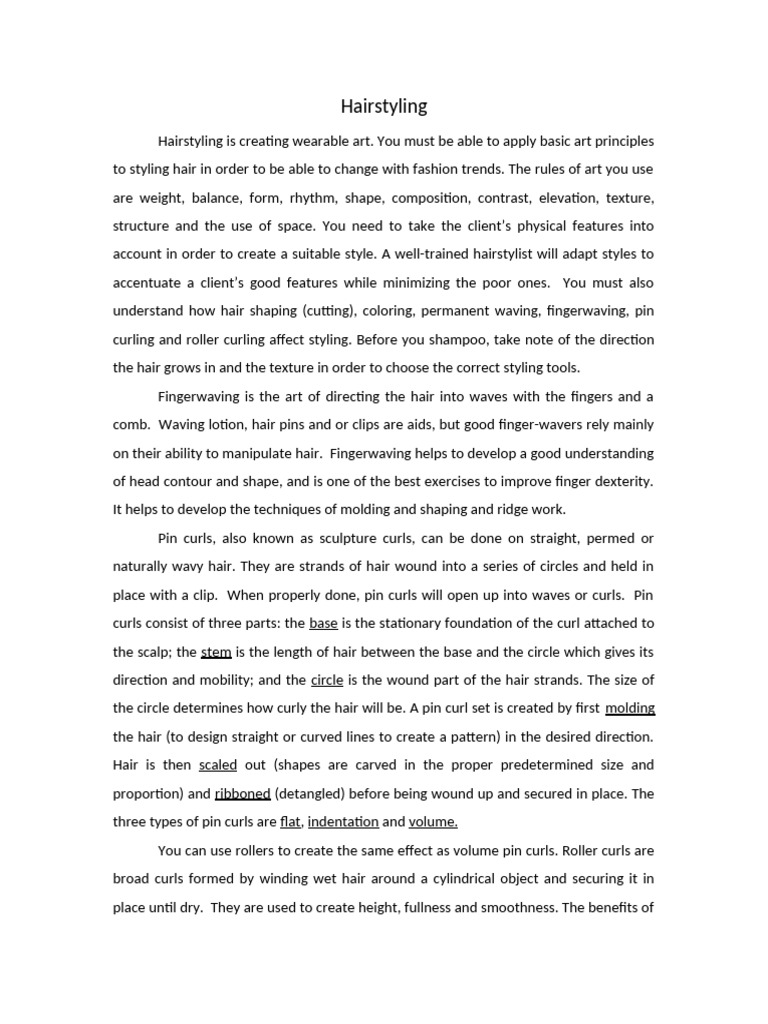 Hairstyling Theory | PDF | Hairstyle | Hair