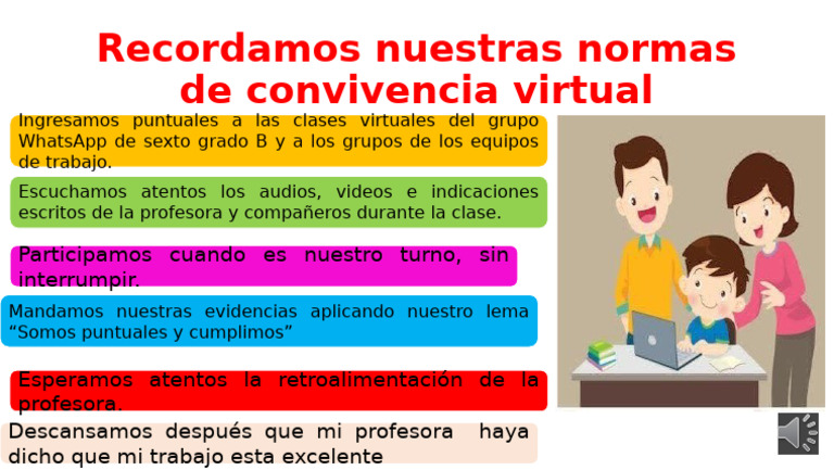 Recordamos Nuestras Normas de Convivencia Virtual | PDF
