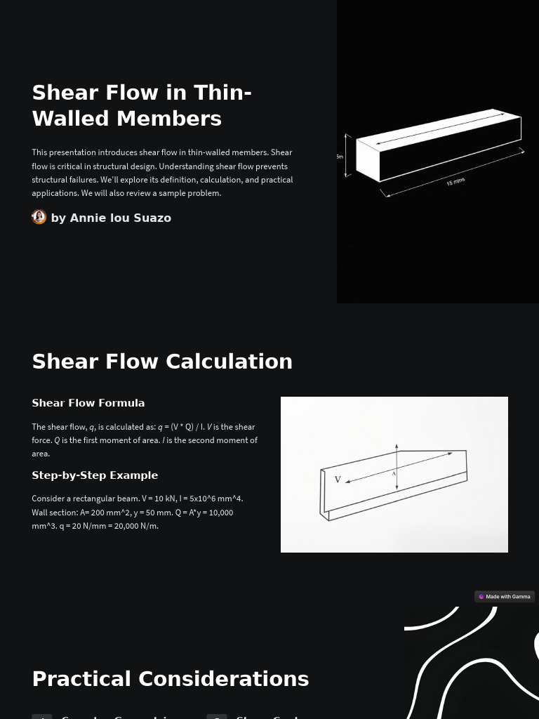 Shear Flow in Thin Walled Members | PDF