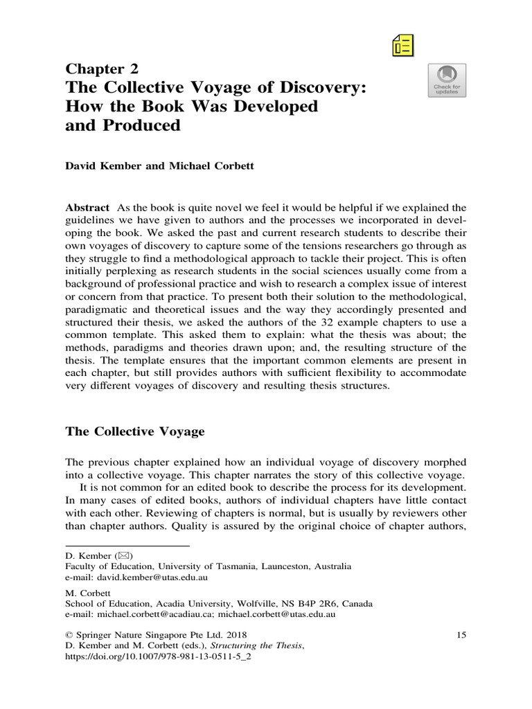 Ch2 Kember, D.,& Corbett, M. (2018) - The Collective Voyage of Discovery - How The Book Was ...