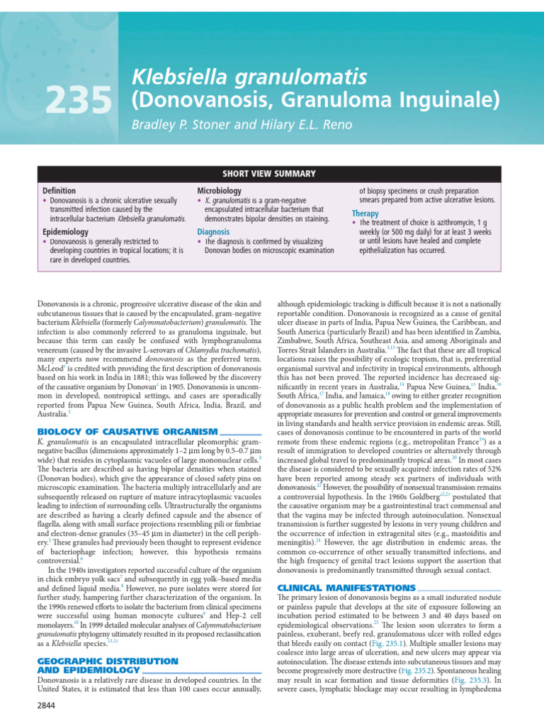 235 Klebsiella Granulomatis&Dono | PDF | Immunology | Diseases And ...