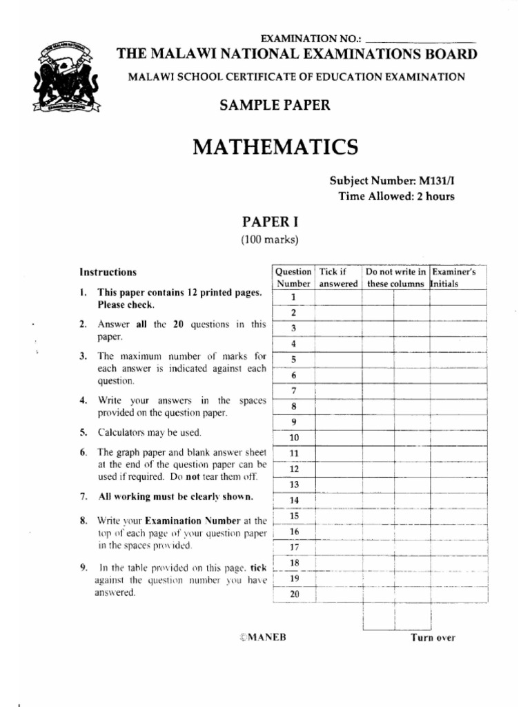 Mathematics P1 | PDF