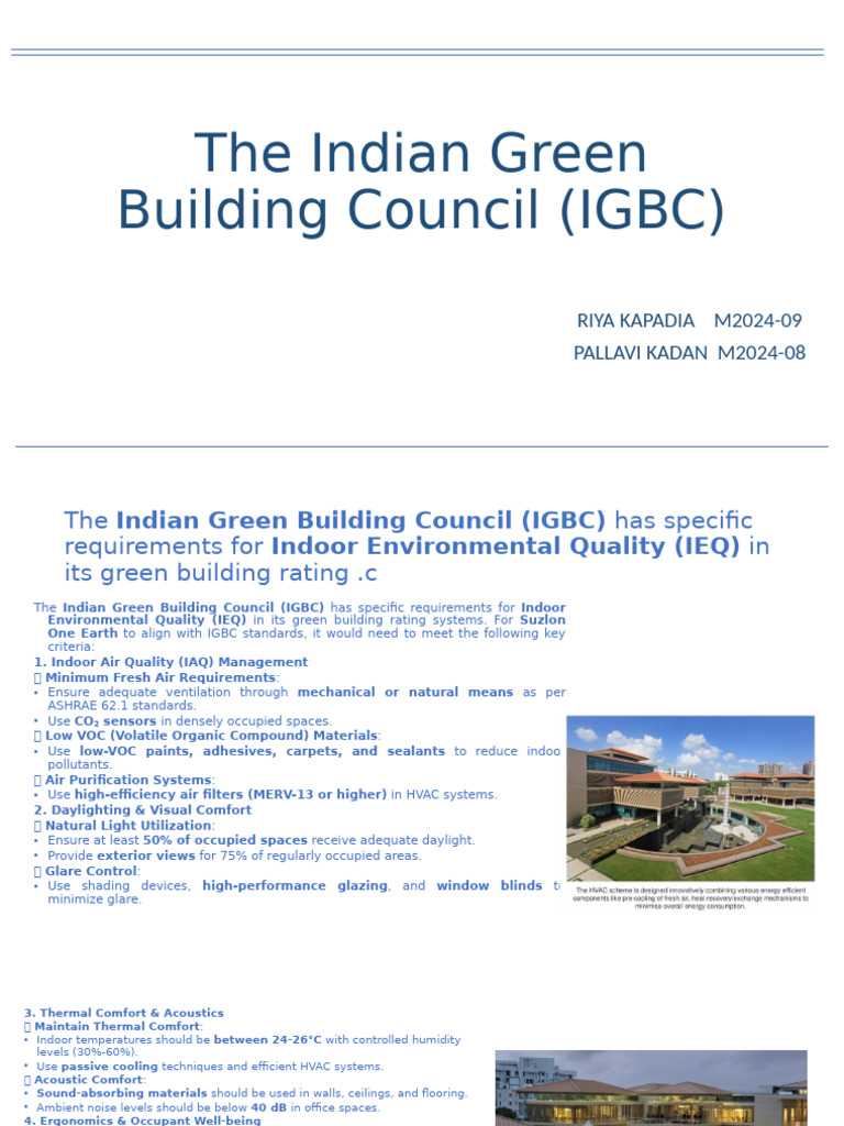 IGBC Indoor Environmental Quality Standards | PDF | Green Building ...