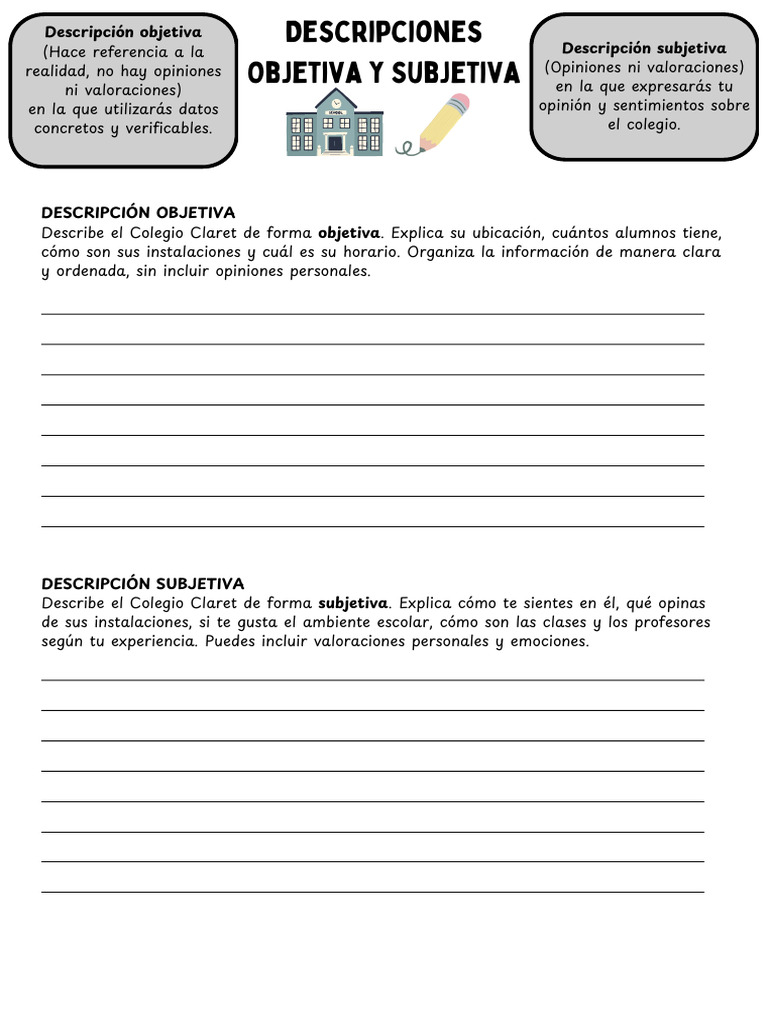 Descripción Objetiva Descripción Subjetiva | PDF