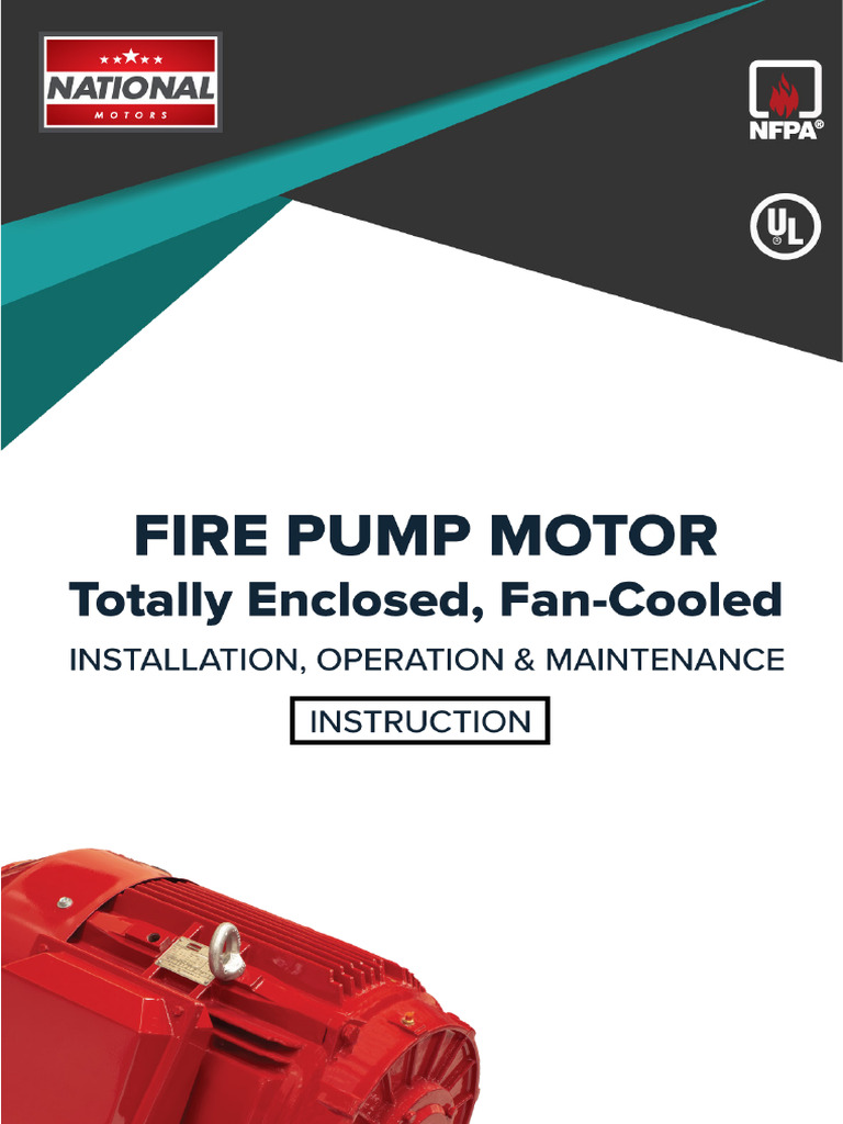 Totally Enclosed Fan Cooled Motor IOM UL | PDF | Pump | Electric Motor