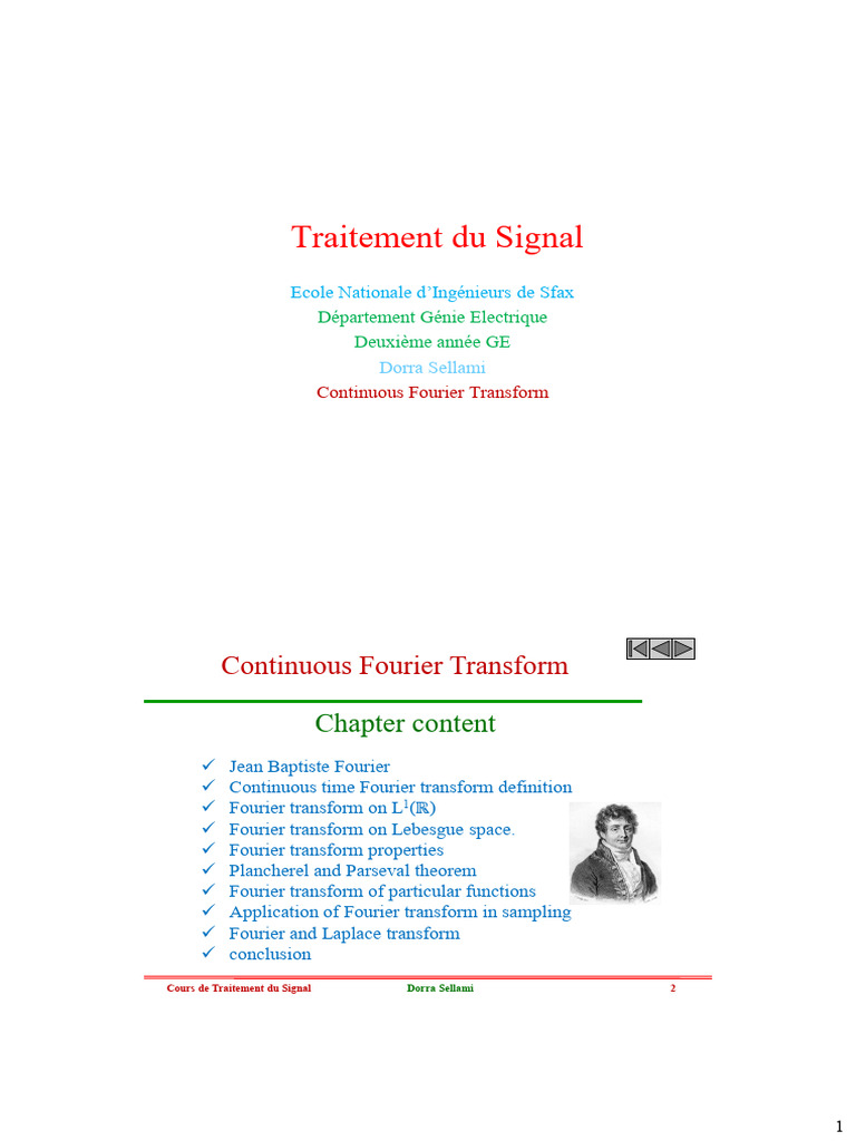 Signal Processing and Analysis ChapterII Continuous Fourier Transform ...