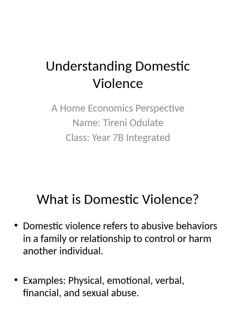 Domestic Violence Presentation | PDF