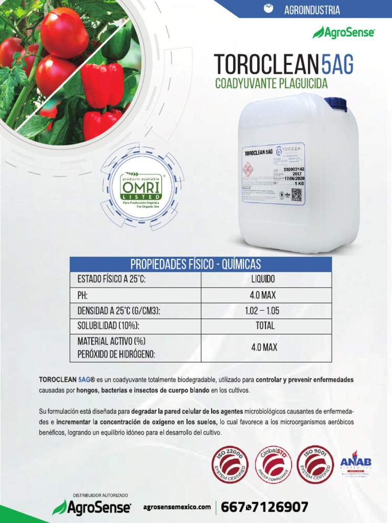 Ficha TecnicaToroClean 5AG AgroSense - Compressed | PDF
