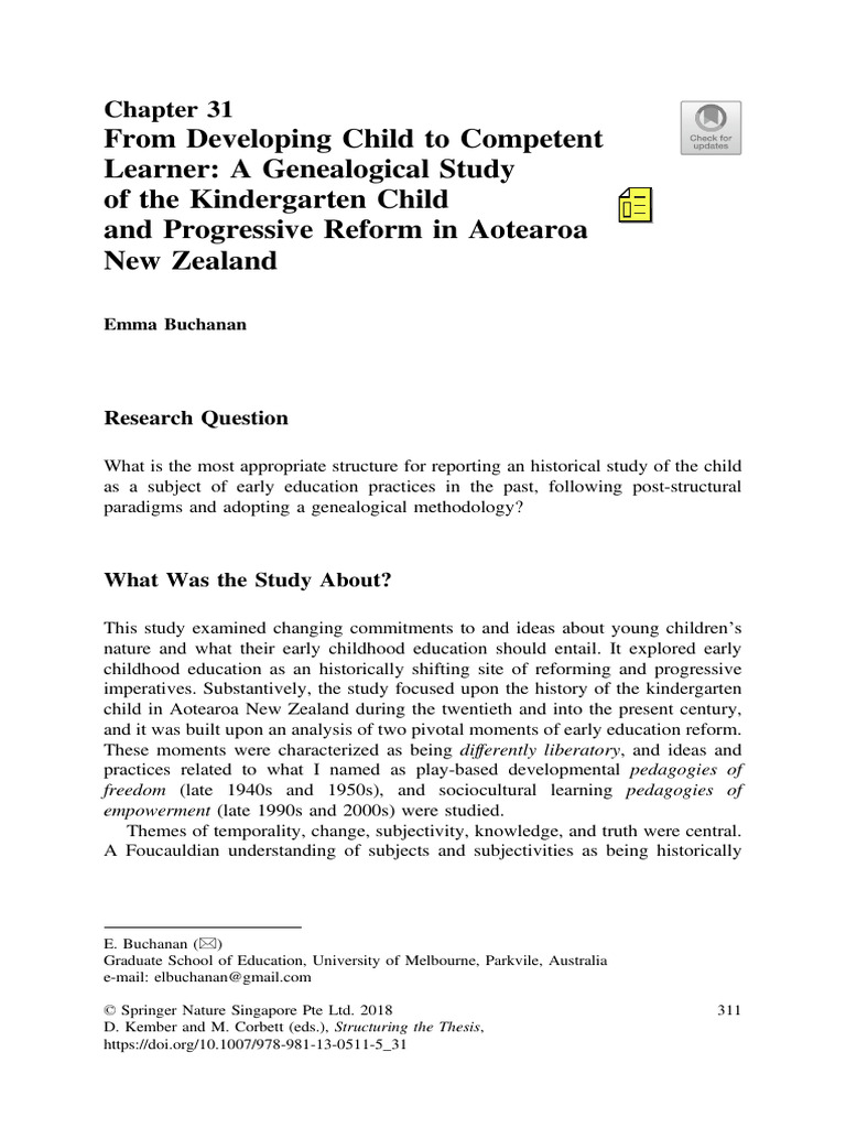 Ch31 Buchanan, E. (2018) .From Developing Child To Competent Learner - A Genealogical Study - in ...