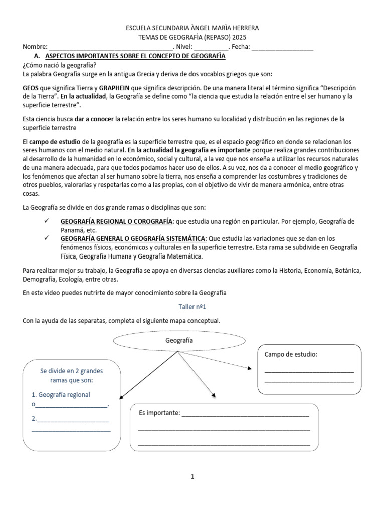 TEMAS de Repaso Geo. | PDF | Geografía | Mapa