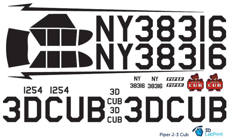 3DLabPrint Piper J 3 CUB Decal Sheet | PDF