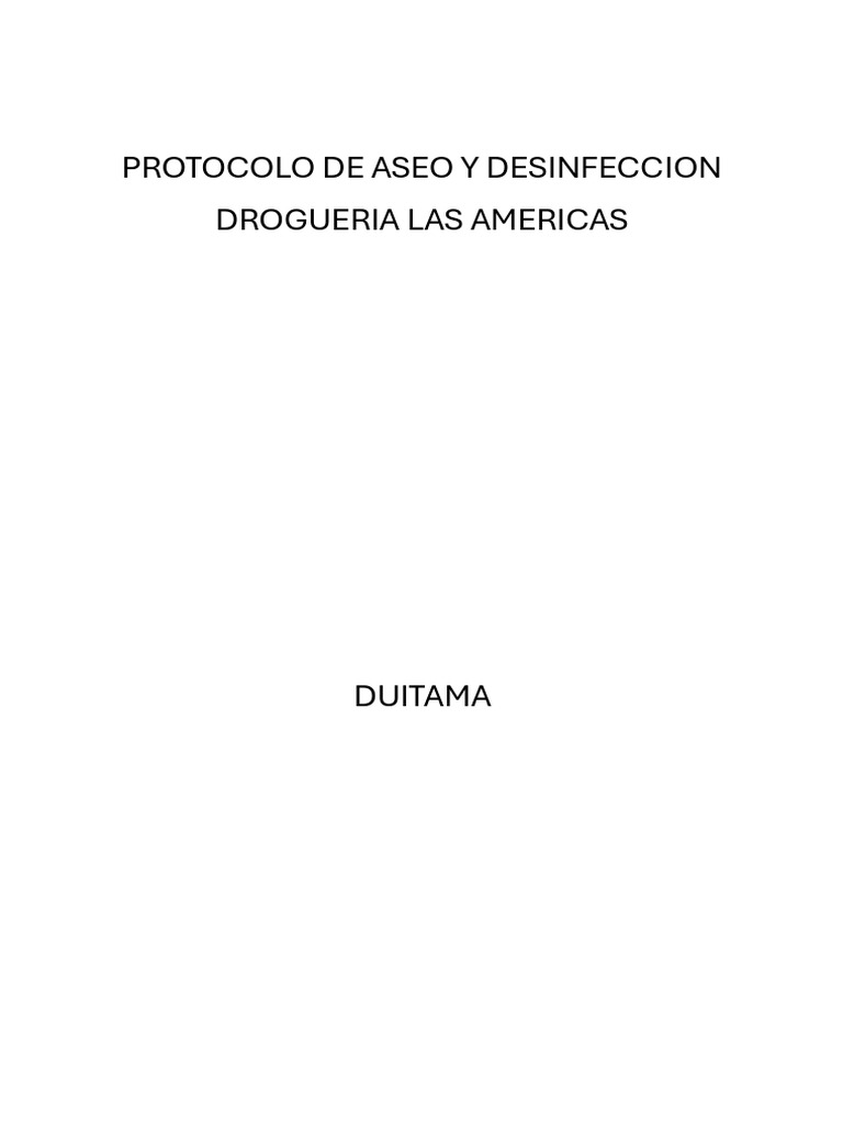 PROTOCOLO DE ASEO Y DESINFECCION | PDF | Higiene | Químico
