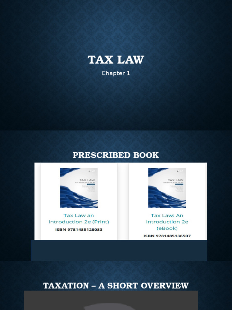Tax Law Chapter 1.pptx | PDF | Taxes | Progressive Tax