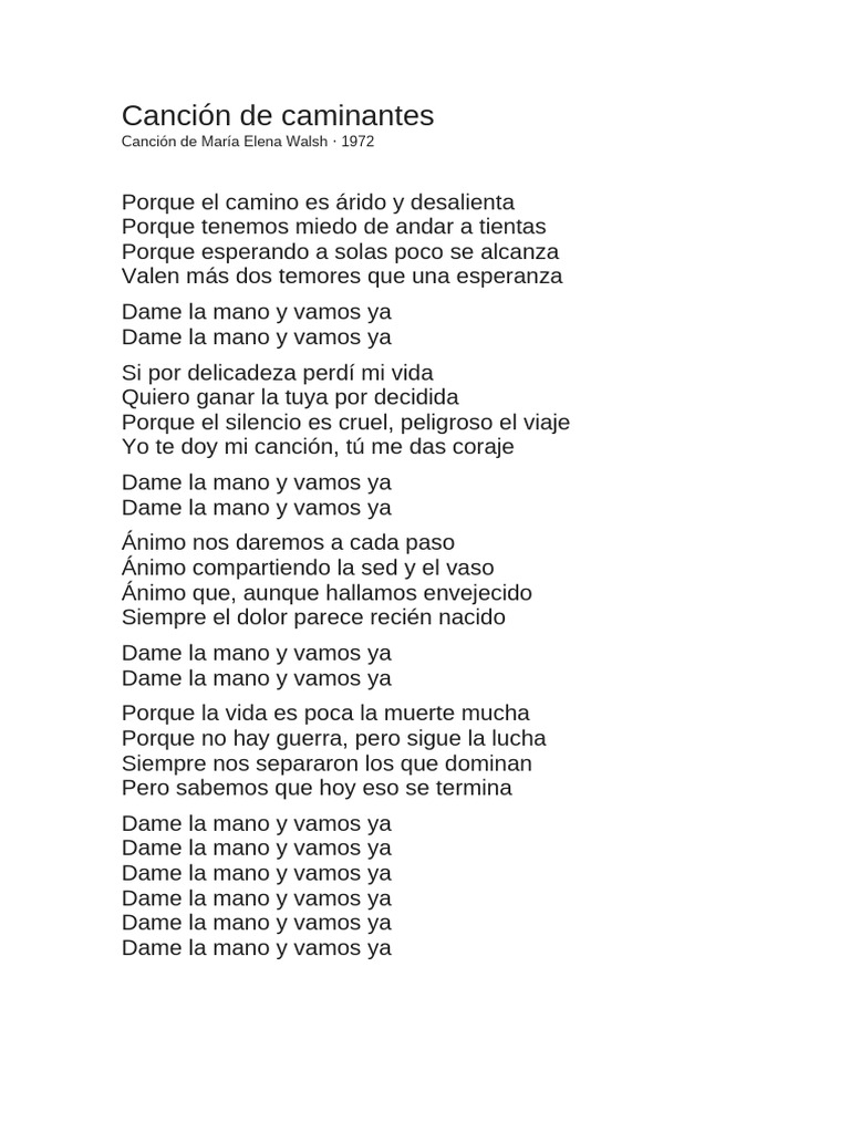 Canción de Caminantes | PDF