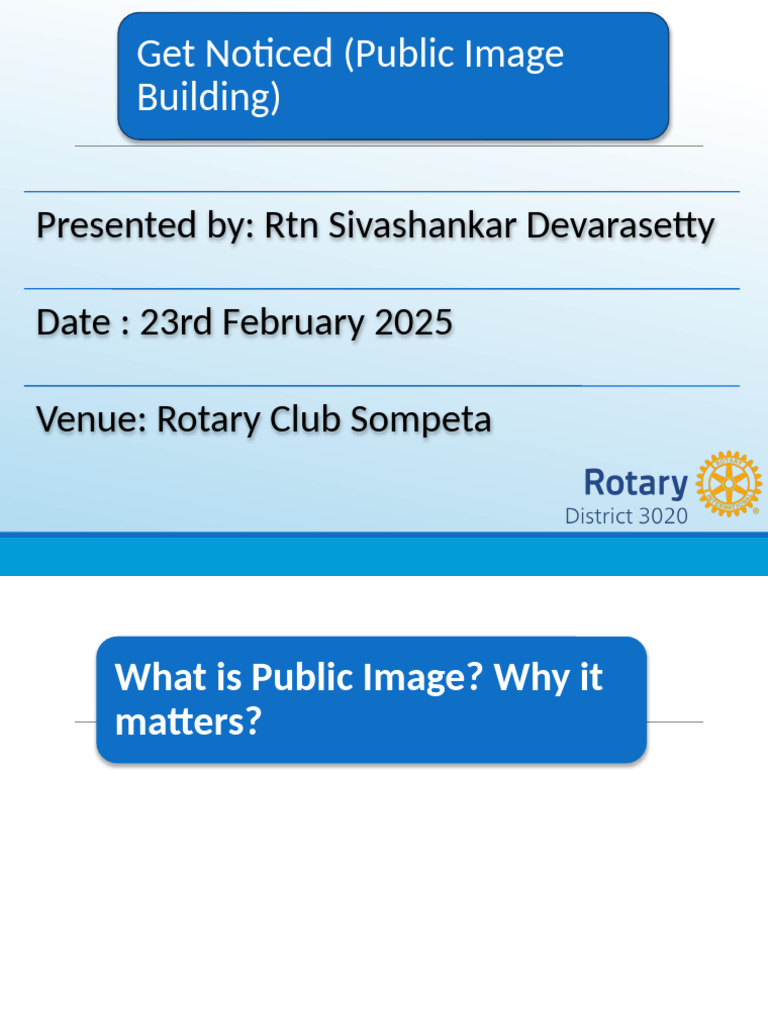 Rotary Public Image Presentation | PDF | Public Relations | Social Media