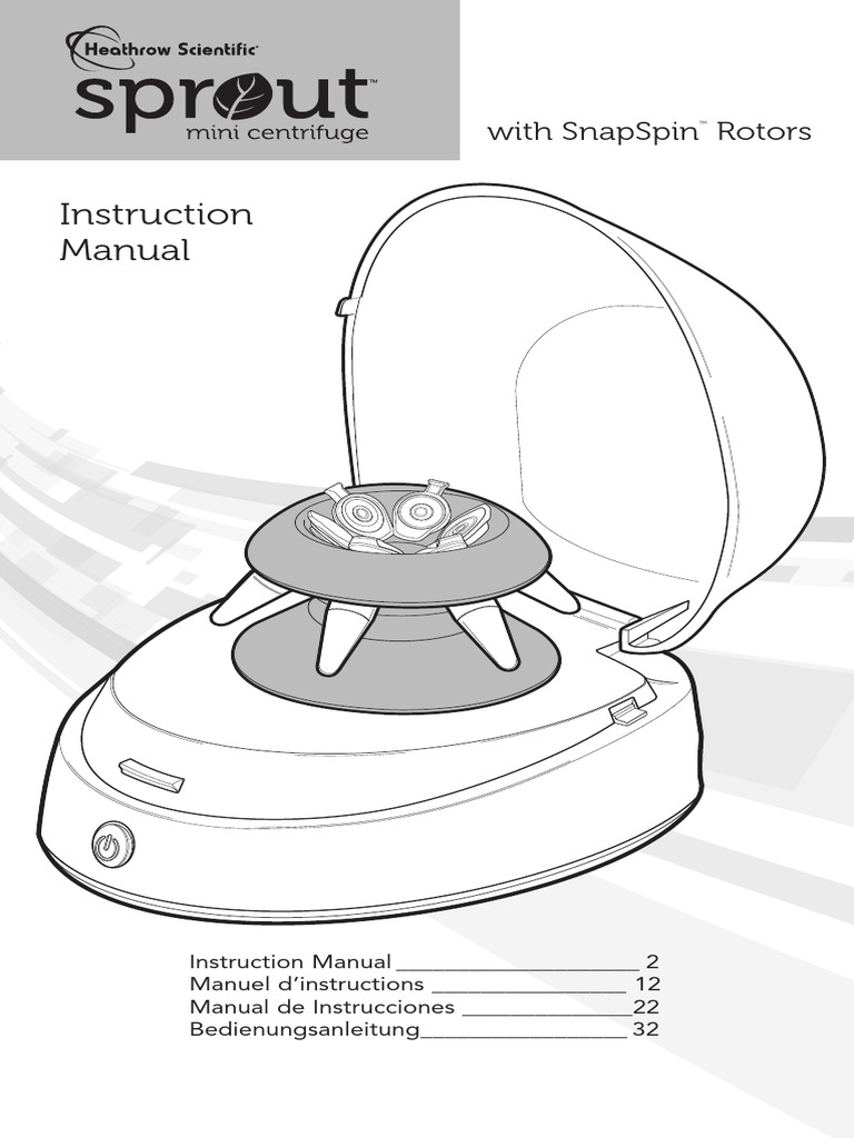Sprout Mini-Centrifuge Instruction Manual | PDF | Centrifuge