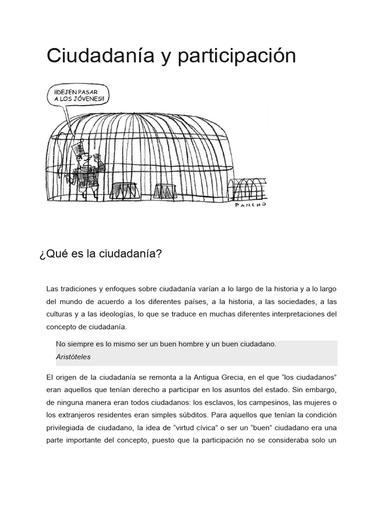 Ciudadan-A y Participaci-N 3era Clase | PDF | Ciudadanía | Comunidad