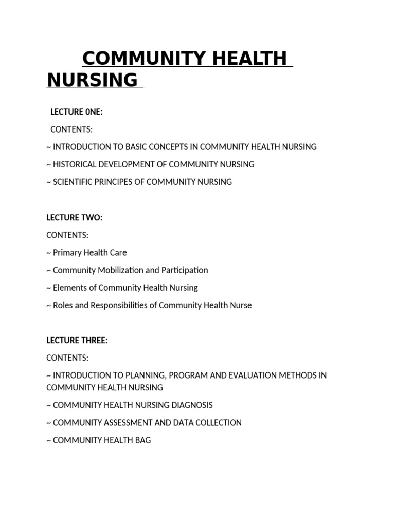 Community Health Nursing-1 | PDF | Preventive Healthcare | Public Health