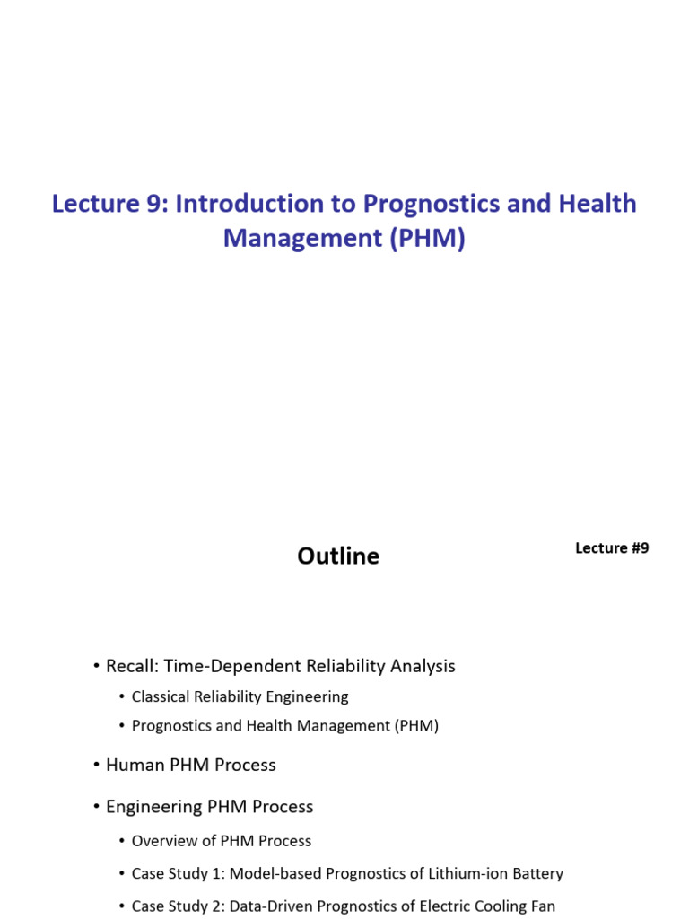 PHM and Prognostics in Reliability Analysis | PDF | Reliability ...