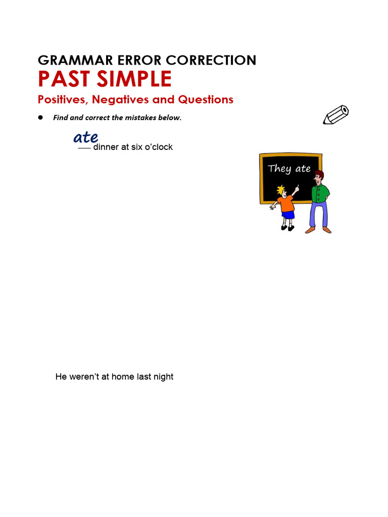 Past Simple Grammar Error Correction | PDF