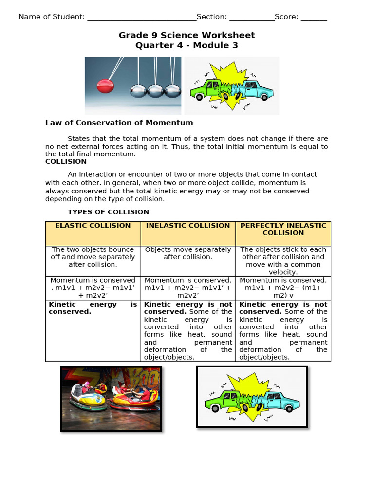Collision Pdf Collision Momentum