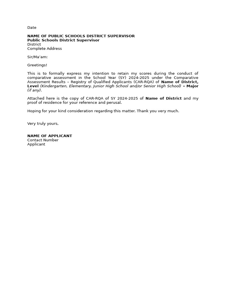 Letter Intent To Retain Scores | PDF