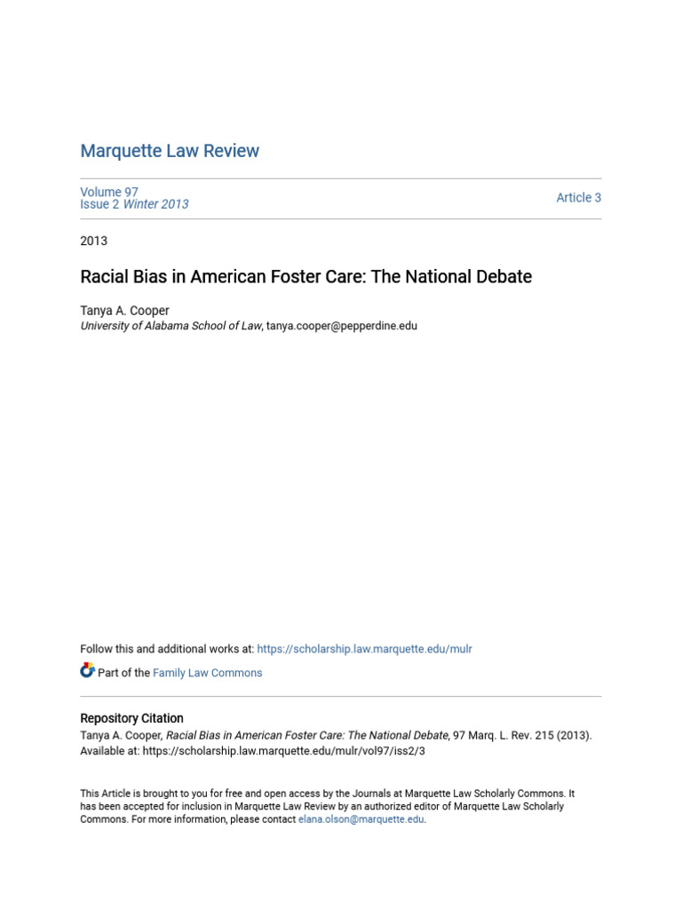 Racial Bias in American Foster Care | PDF | Foster Care | Child Abuse