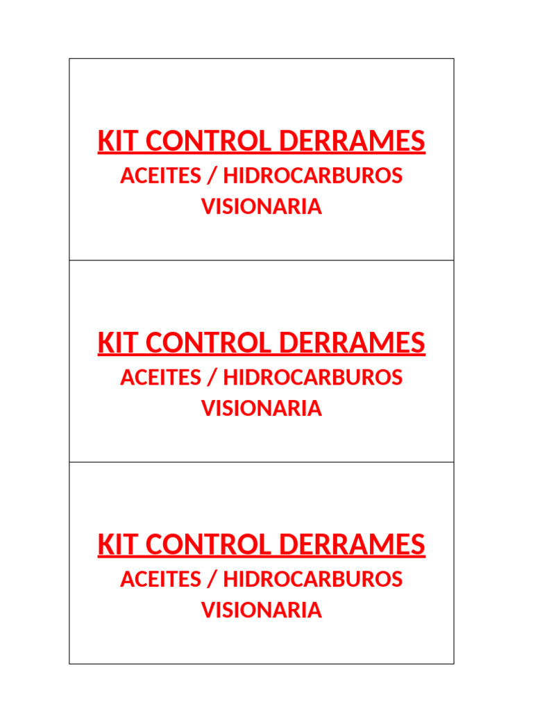 Kit Control Derrames | PDF