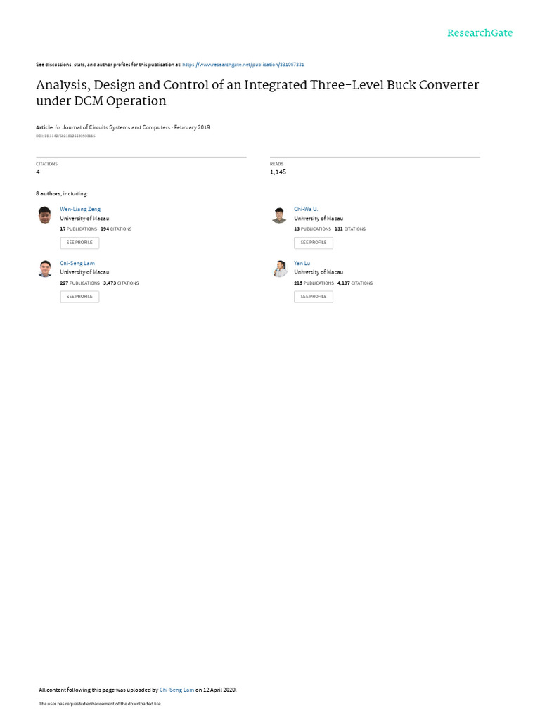 Analysis Designand Controlofan Integrated Three Level Buck ...