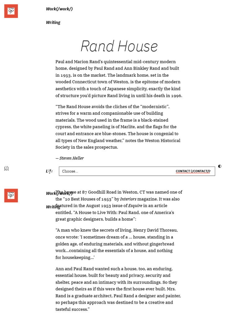 Paul Rand's Iconic Mid-Century Home | PDF