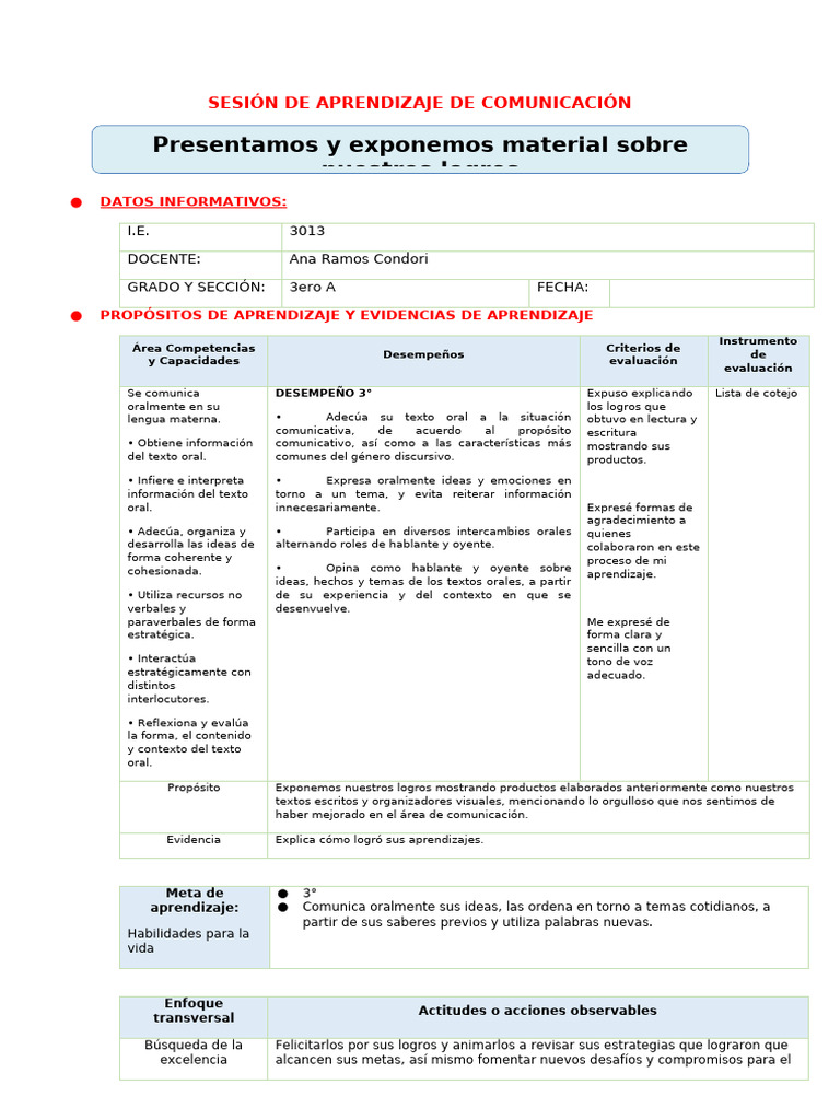 3° Ses - Comu Mier 27 Presentamos y Exponemos Material 933623393 | PDF ...
