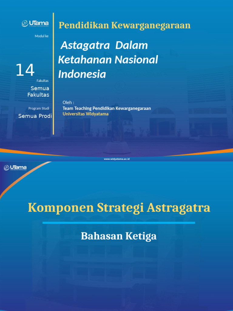 PPT Modul 14_ASTA GATRA DALAM KETAHANAN NASIONAL INDONESIA | PDF