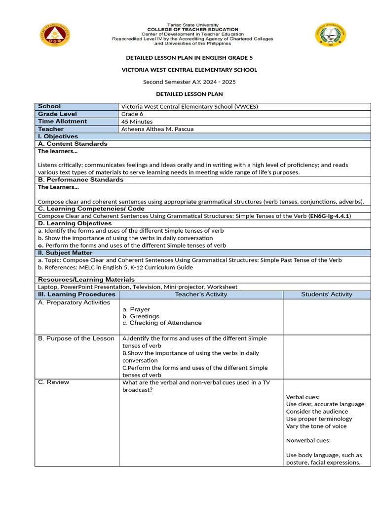 DLP English Simple Future Tense Grade 5 | PDF | Verb | Grammatical Tense