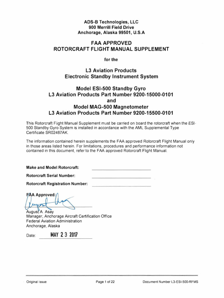 ESI-500 RFMS L3-ESI-500-RFMS (Signed) | PDF | Menu (Computing) | Aviation