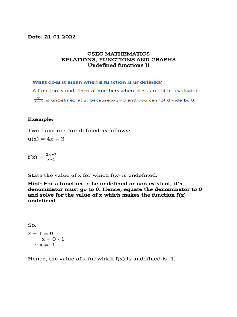 Undefined functions II | PDF
