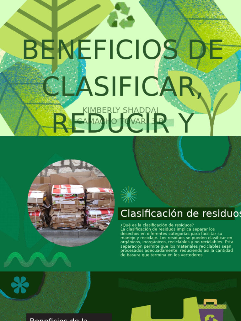 Beneficios de Clasificar, Reducir y Reciclar | PDF | Residuos | Reciclaje