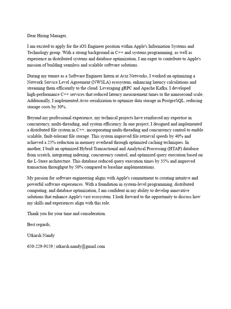 Apple Cover Letter | PDF