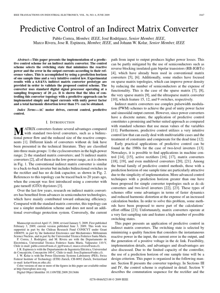 Predictive_Control_of_an_Indirect_Matrix | PDF | Power Inverter | Rectifier