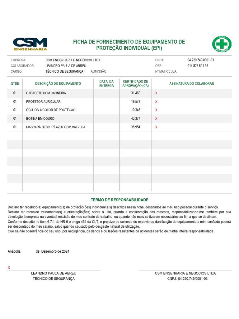 Ficha de Epi Leandro | PDF
