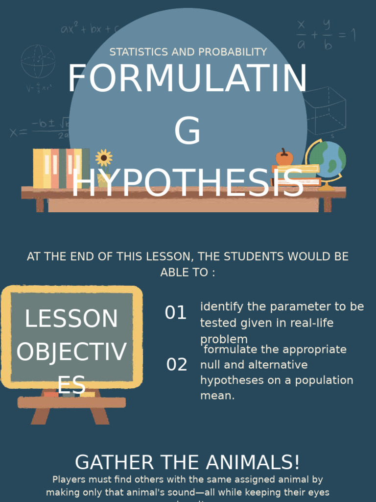 Formulating Hypotheses in Statistics | PDF | Hypothesis | Null Hypothesis