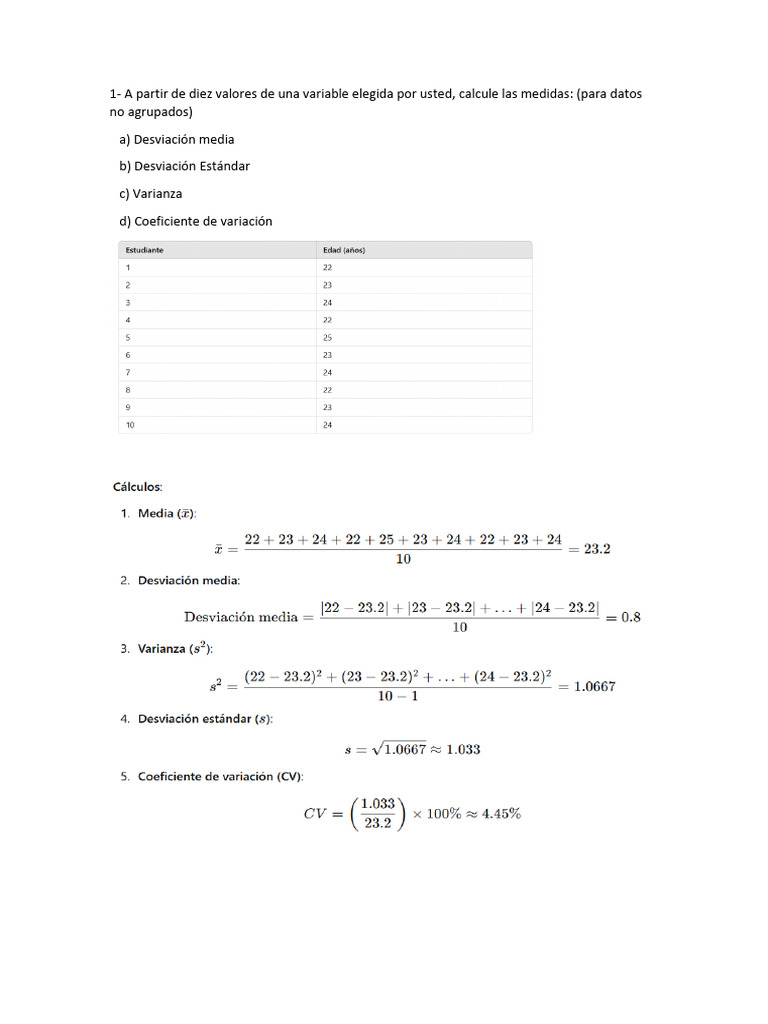 Medidas de Dispercion | PDF