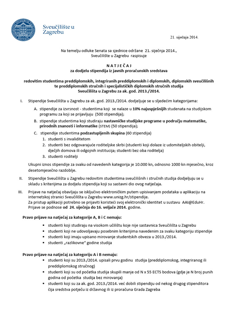 Natjecaj_ABC_stipendije_2013-2014 | PDF