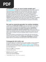 Ejemplos de oraciones con "can" y "can't" | PDF