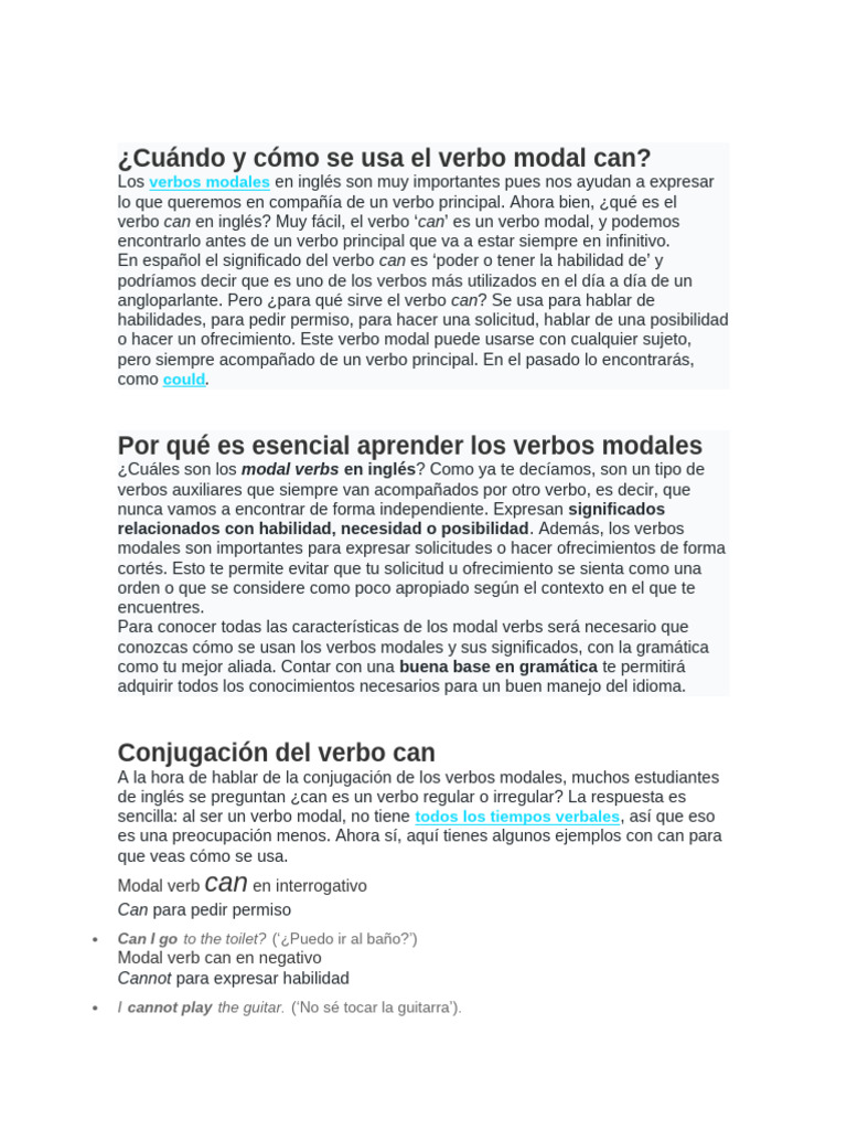 Uso y conjugación del verbo can | PDF | Verbo | Morfología Lingüística