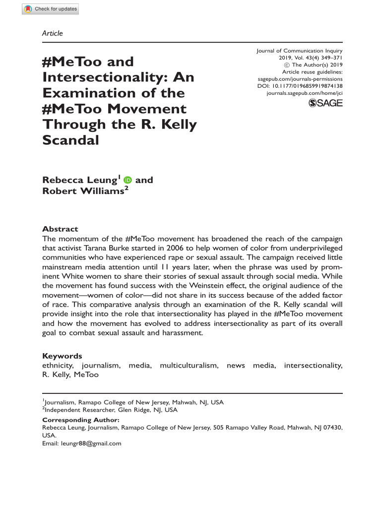 #MeToo and Intersectionality | PDF | Intersectionality | Bill Cosby