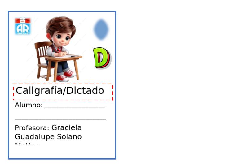 portada cuaderno de caligrafía y dictado | PDF